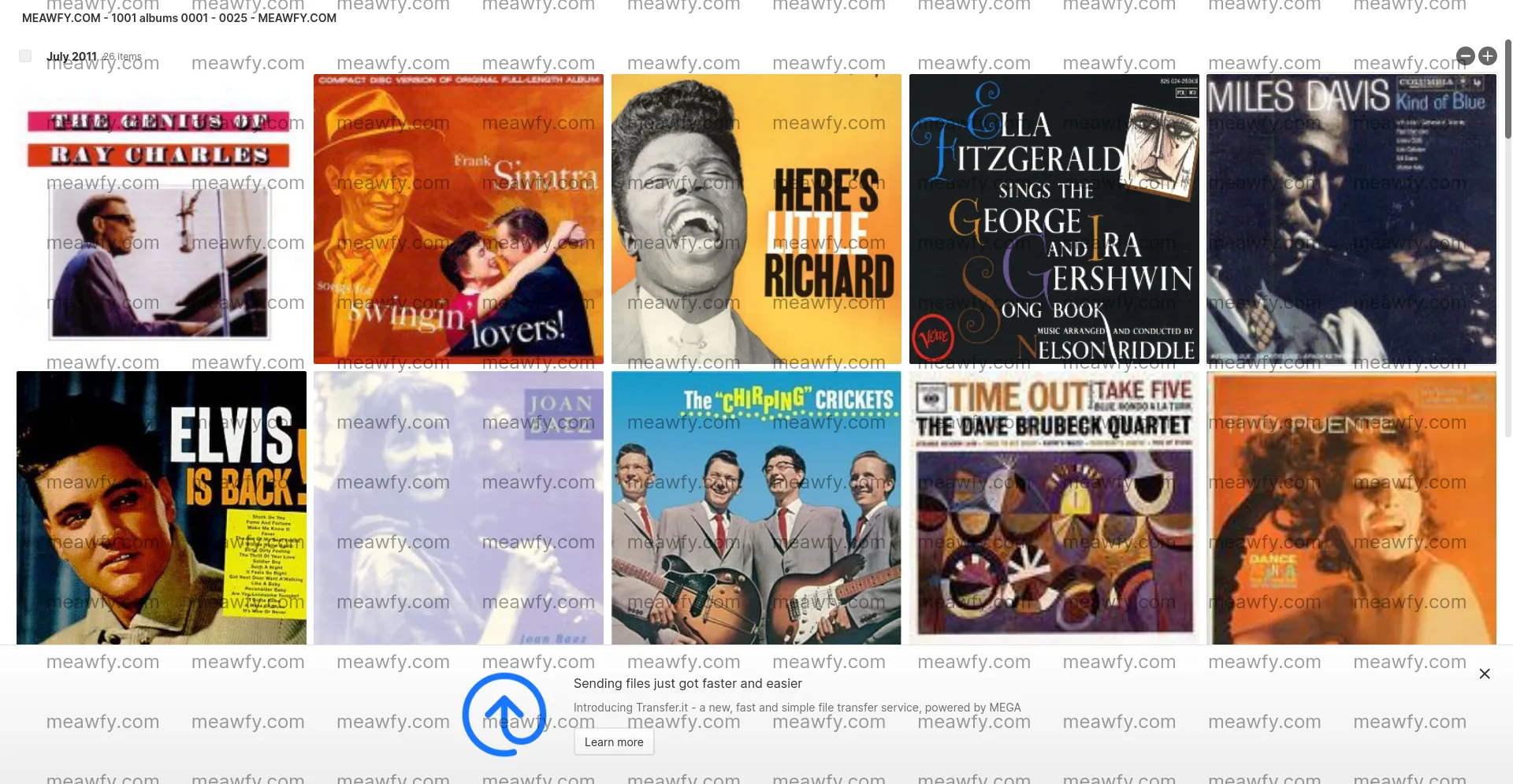 1001 Albums 0001 - 0025 - 2.983 GB Mega Folder | Meawfy